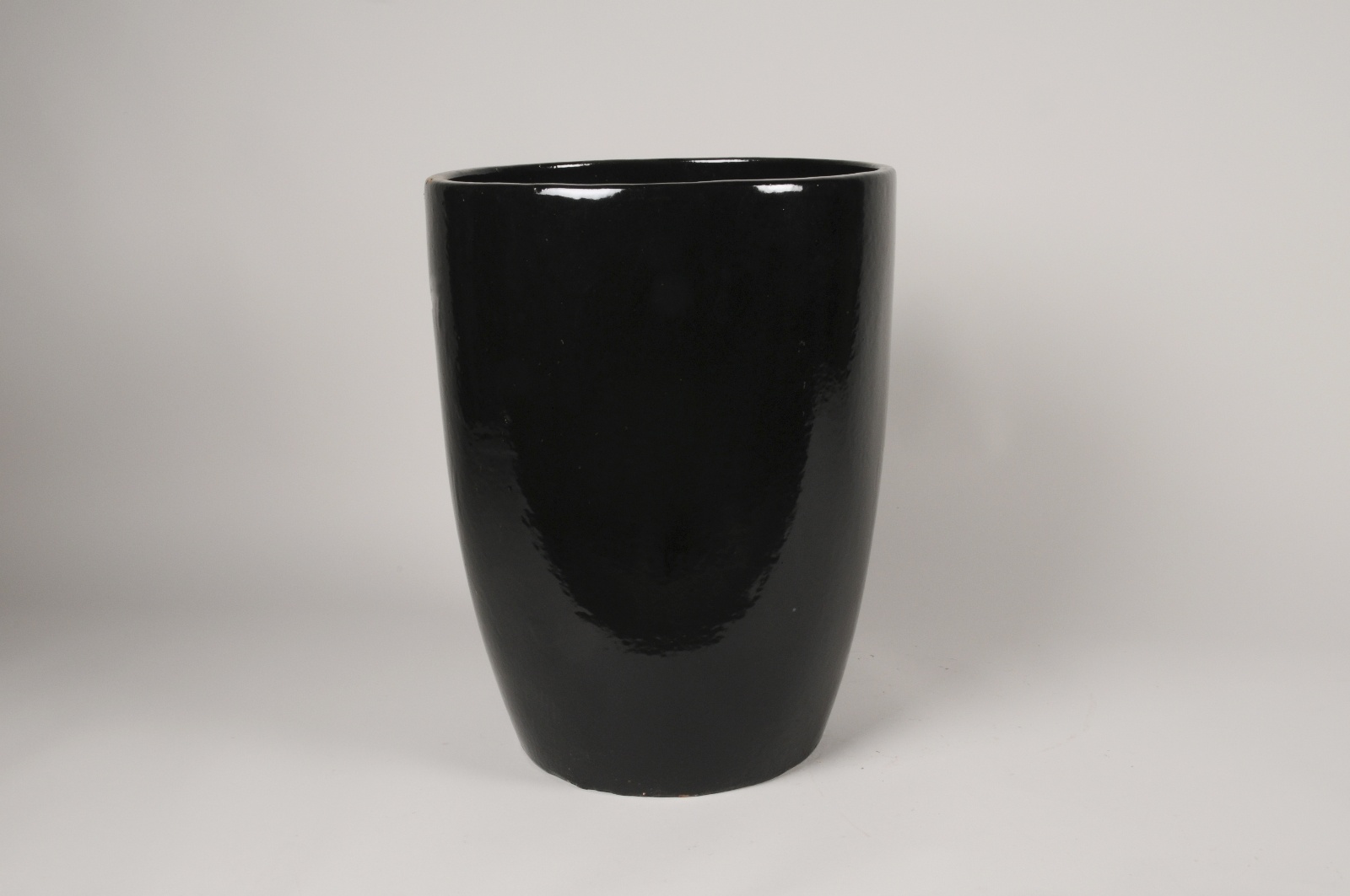 Black glazed ceramic pot D46cm H60cm