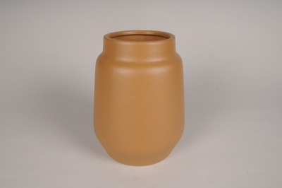 Light brown ceramic vase D16cm H18.5cm